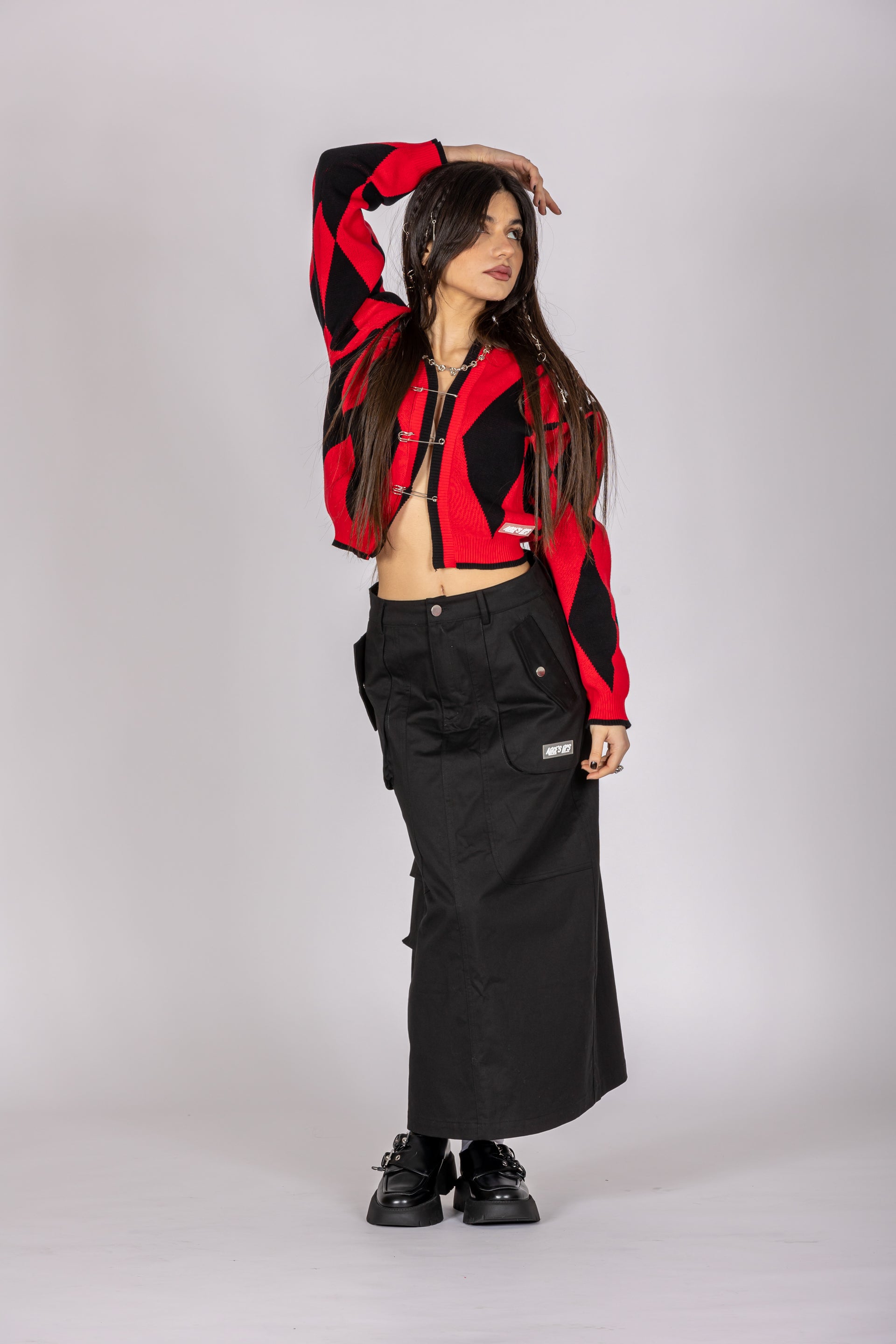 Can't Kick Me Down Red/Black Sweater – Alice's Lips