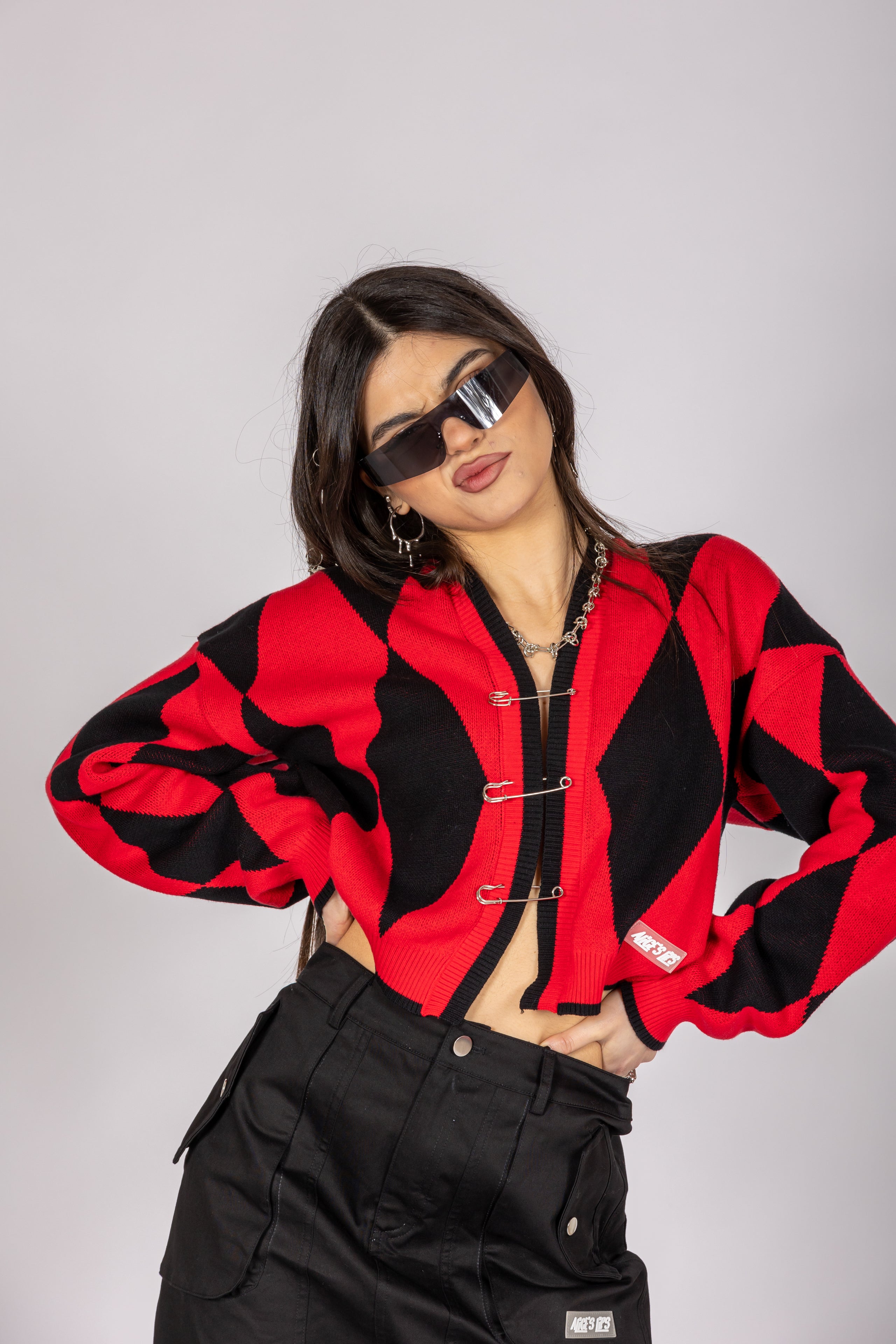 Can't Kick Me Down Red/Black Sweater – Alice's Lips